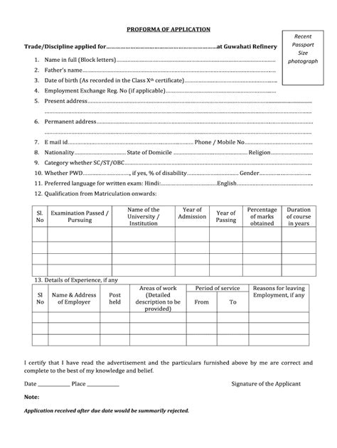 Fillable Online Proforma Of Application Fax Email Print Pdffiller