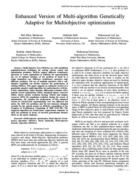 Pdf Enhanced Version Of Multi Algorithm Genetically Adaptive For Multiobjective Optimization