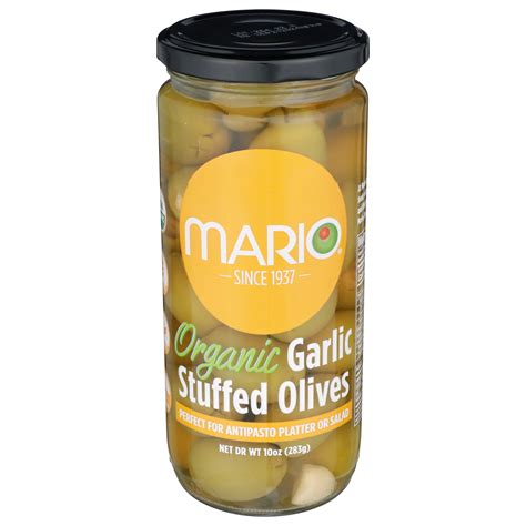 Mario® Organic Garlic Stuffed Olives 10 Oz Jar
