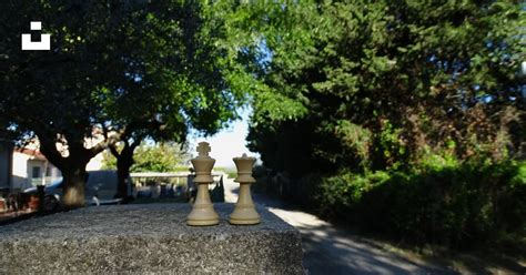 시멘트 블록 위에 앉아있는 두 개의 체스 조각 사진 Unsplash의 무료 체스 이미지