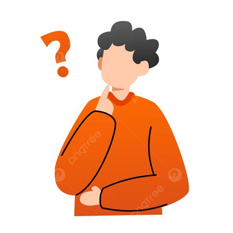 Joven Pensando Ilustración Plana Vector Png Dibujos Ilustración Plana