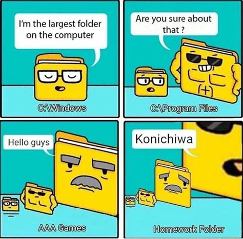 Are You Sure About That Im The Largest Folder On The Computer Homework Folder Ifunny