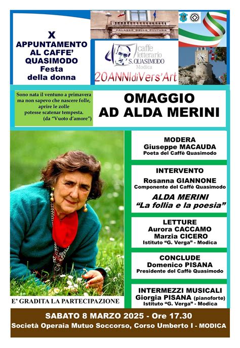 Modica 8 Marzo Al Caffè Letterario Quasimodo Omaggio Ad Alda Marini