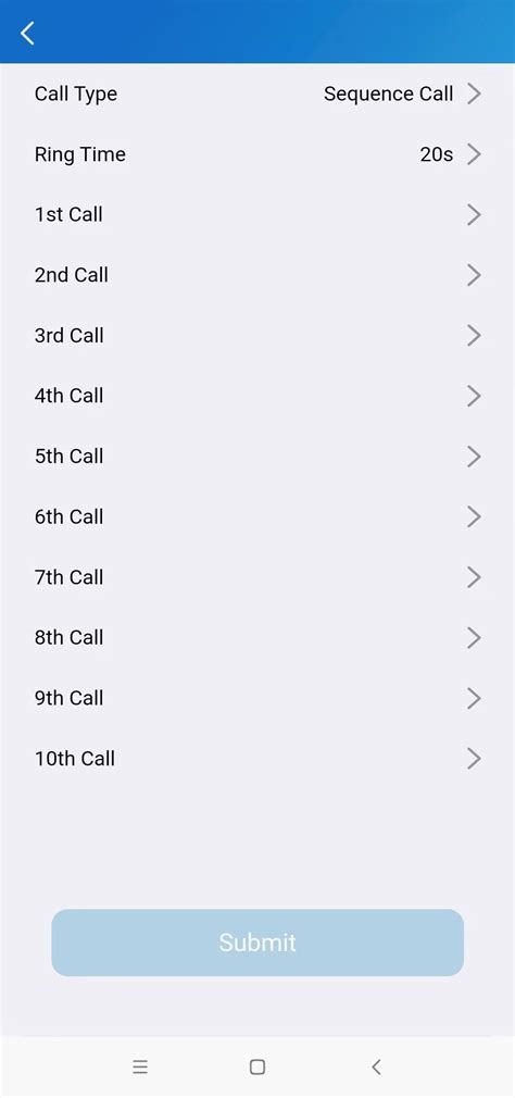 configure sequence call