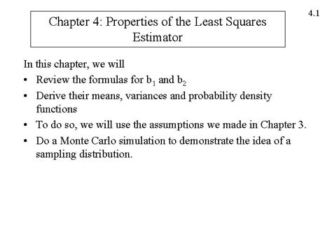 Chapter 4 Properties Of The Least Squares Estimator