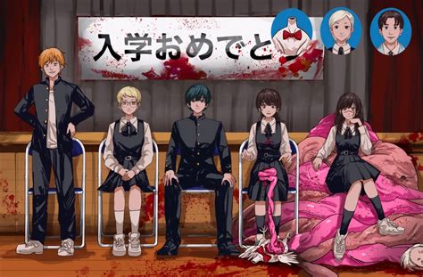 Denji Yoru Mitaka Asa Yoshida Hirofumi Tanaka And More Chainsaw Man Drawn By Ruyu