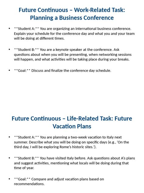 English Conversation Tasks | PDF | Perfect (Grammar) | Cognition