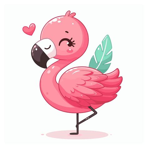 Premium Vector Cute Flamingo Cartoon Vector On White Background