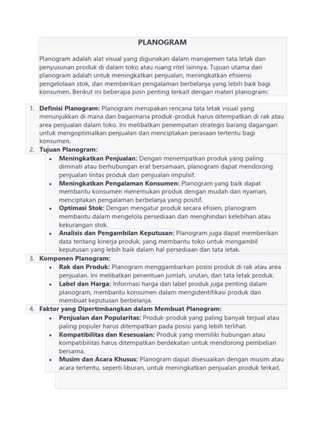 Materi Planogram Dan Layout Toko Pdf