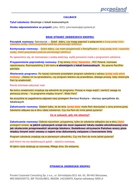 callback eksmisje pdf
