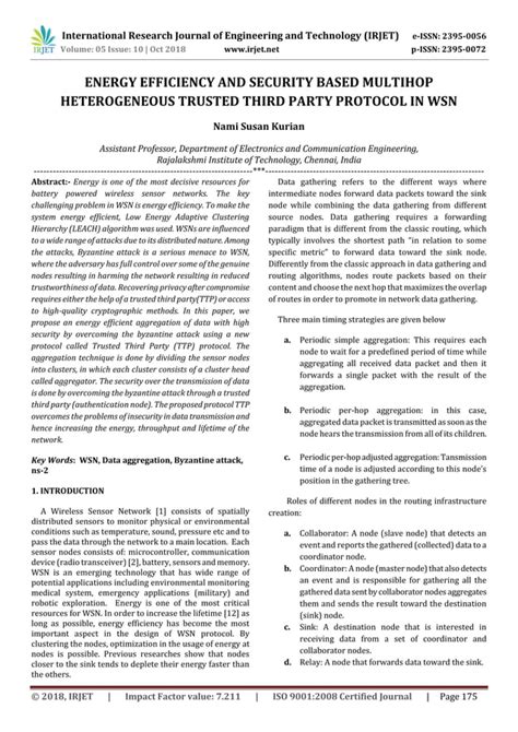 Irjet Energy Efficiency And Security Based Multihop Heterogeneous