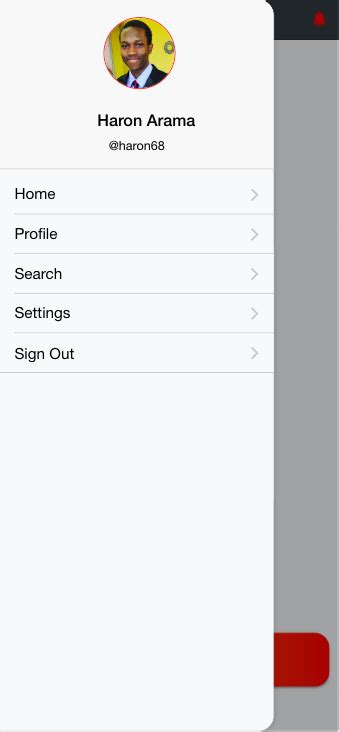 Html How Do You Make Rounded Corners For Side Menu In Ionic Using Ion Menu In Native Stack