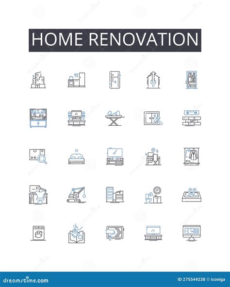 Exterior Facelift Line Icons Collection Renovation Refresh Revamp