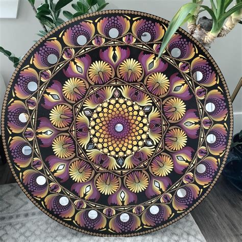 24 Inch Mandala Dot Wall Art Home Decor Mandala Wall Art Etsy