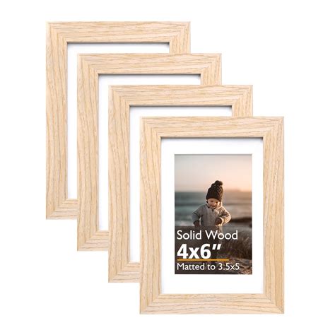 Kinlink 4x6 Picture Frames Natural Wood Frames With Acrylic Plexiglass