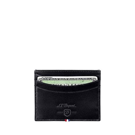 Line D Black Smooth Leather Credit Card Holder Luxury Leather Goods