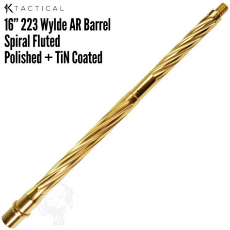 10 3″ 556 Ar15 Barrel Tin Coated Spiral Fluted Polished Ktactical
