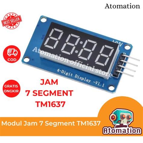 jual modul tm1637 seven segment 7 segmen 4 digit jam digital kab sleman atomation tokopedia