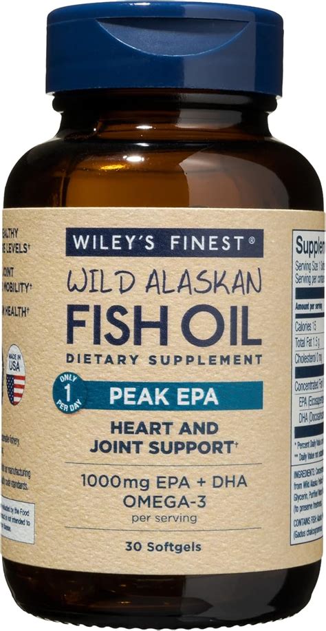 Wileys Finest Peak Epa 1000mg Epa Dha Omega 3 Per Capsule High