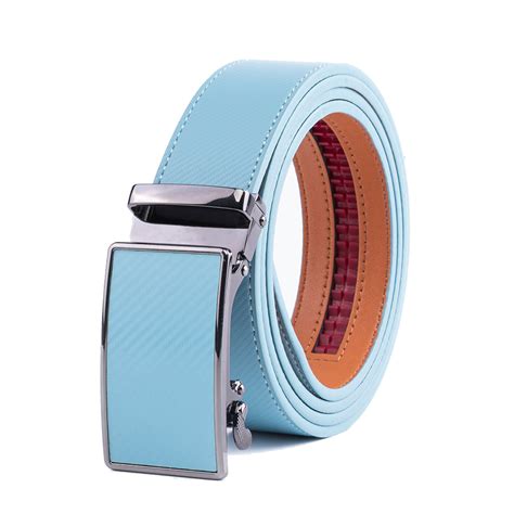 Leather Ratchet Belt Sky Blue By Beau Ties Of Vermont