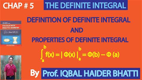 Ch 5the Definite Integral Definition And Properties Calculus By Sm