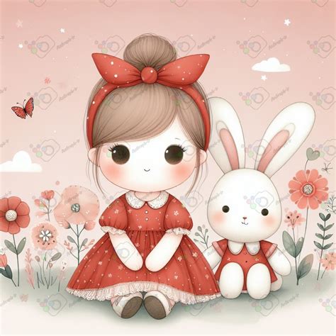 بک گراند کودکانه دختر کوچولوی ناز و خرگوشش کد 41069ویژه عکس گراف عکس گراف