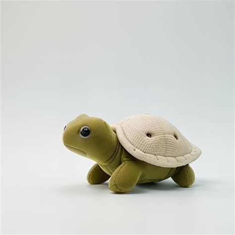 Cute Turtle Plush Toy On A White Background Premium Ai Generated Image