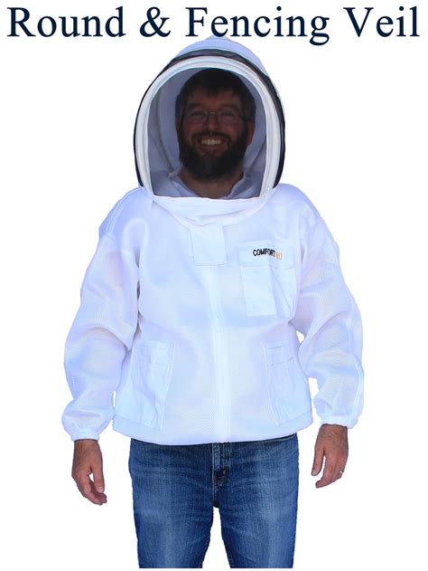 Ventilated Beekeeping Jacket With Fencing And Round Veil