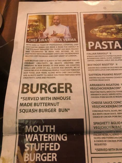 Menu At Peepai Kitchen And Brewery Bengaluru