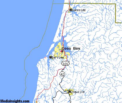 Map Of Coos Bay Oregon