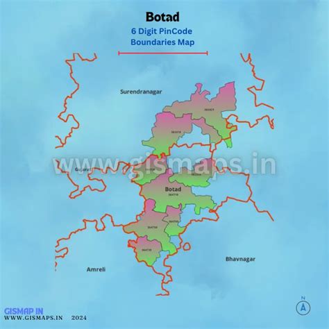 Botad Pincodeboundaries Map Gujarat