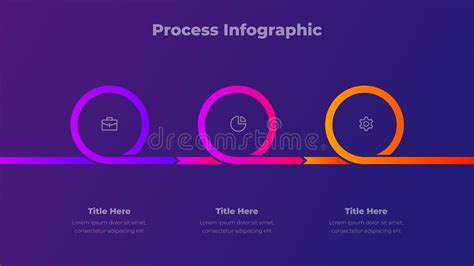 Loop Process Infographic Vector With 3 Steps Gradient Circular Flow