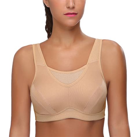 Wingslove Womens Sports Bra Full Coverage Wireless Bra Plus Size High