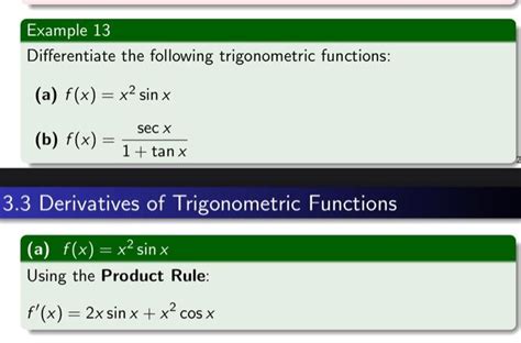 Solved Differentiate The Following Trigonometric Functions Chegg