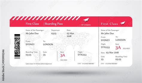 Boarding Pass Ticket Vector First Class Boarding Pass Design Background Vector Illustration Of