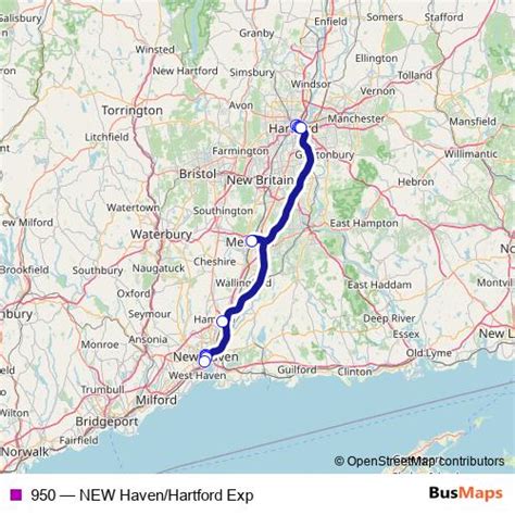 950 Route Stops Schedules And Maps Hartfordnew Havenhartford