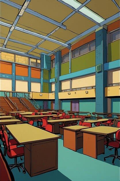 Premium Photo Retro High School Cartoon Background 2000s Vibes
