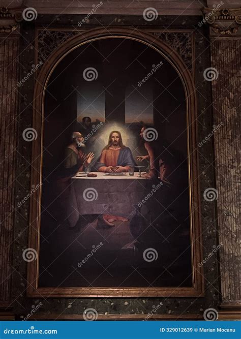 Painting Of Jesus Christ In Cathedral Of Saint Cassian Imola Editorial