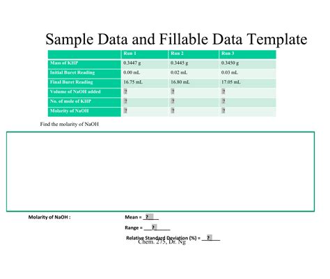 Solved Sample Data And Fillable Data Templatetable Run
