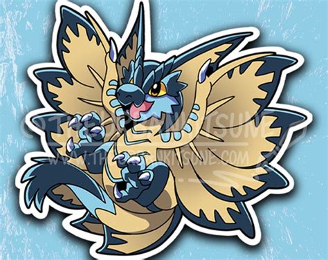 Legiana Monster Hunter Chibi 3 Glossy Or Holographic Sticker Etsy