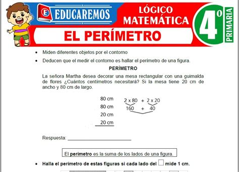El Perímetro Para Cuarto De Primaria Fichas Gratis 📚