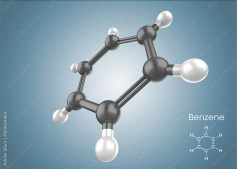 3d Rendering Of Benzene Molecular Structure Benzene Molecule Structure Organic Chemical