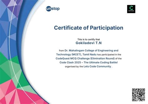 Codequest Letscodecommunity Codingbattle Achievement Codingpassion Gokiladevi Thangaraj