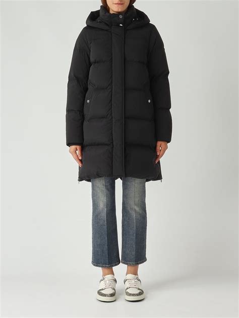 Woolrich Kelly Womens Down Jacket In Stretch Nylon Black