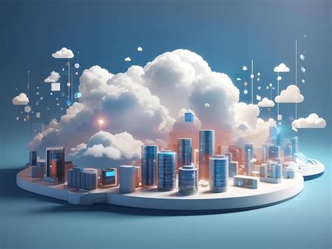 Premium Ai Image 3d Sky Data Storage