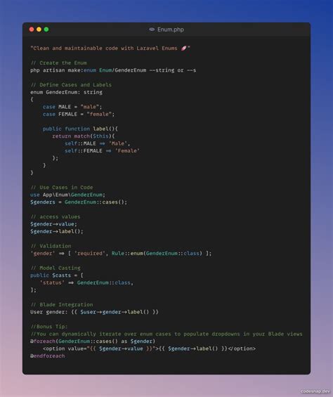 ali ahmed on linkedin laravel php enums cleancode refactoring