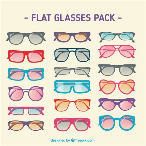 Free Vector Flat Glasses Pack