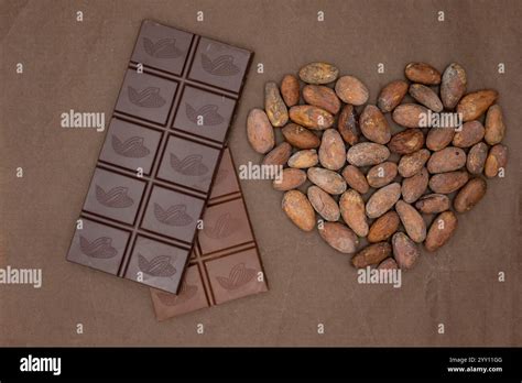 Two Types Of Chocolate Bars The Heart Is Made From Cocoa Beans Bean Two Types Of Chocolate Bars The Heart Is Made From Cocoa Beans Bean