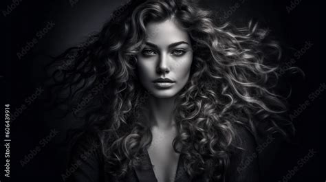 Very Pretty Woman Portrait In Extreme Lowkey Style Digital Art Generative Ai Ki Cover Magazin