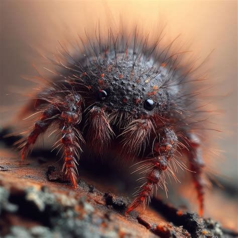 Close Up Of A Mite On Ground Macro Insect Background Premium Ai